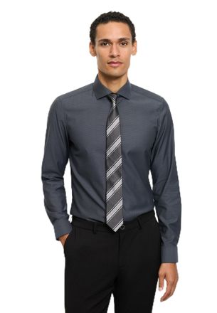 Olymp Herren Oberhemd Langarm 200784,Einfarbig,Level 5 Body fit (15.05.2015 - F16),Royal Kent,anthrazit 67,42