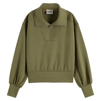 Scotch & Soda Damen Modal Utility Sweatshirt, Washed Military 7357, S EU