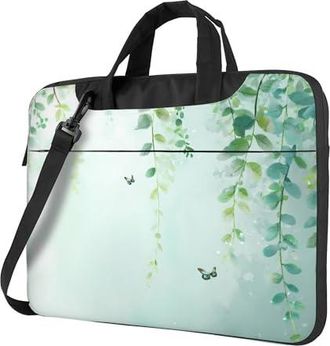 Generic Green Leaf Vines Sac pour ordinateur portable de 15,6 avec bandouli&egrave;re - Housse de protection antichoc pour ordinateur portable de 15,6 - Pour homme e