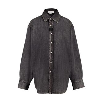 Stella McCartney Denim Washed Button Up Shirt - - Blouses & Shirts - Damen - Schwarzk - S
