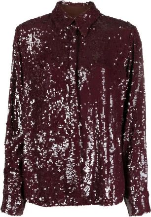 Dries Van Noten Femme, Blouses et Chemises, Brun, Taille: 36 FR Chowy Sequined Shirt