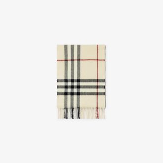 Burberry Check Wool Scarf - Ecru