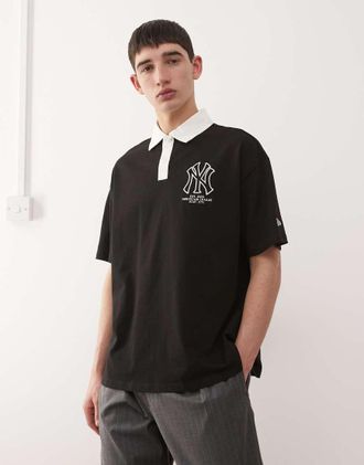 New Era NY Yankees - Polohemd in Schwarz mit Logo