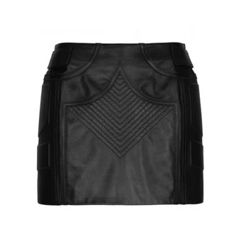 Dolce & Gabbana Stylischer Nappa-Leder Minirock - - Skirts - Damen - Schwarzk - M