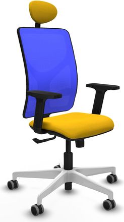 Piqueras y Crespo Stuhl Home Office mit 2D-Armlehnen, h&ouml;henverstellbarer Lendenwirbelst&uuml;tze und festem Kopfteil, ausgestattet mit Sincro 3 Positionen und Schneideschaum