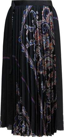 sacai Jupe pliss&eacute;e cachemire - Femme - Jupes - Noir - Taille: 34 FR