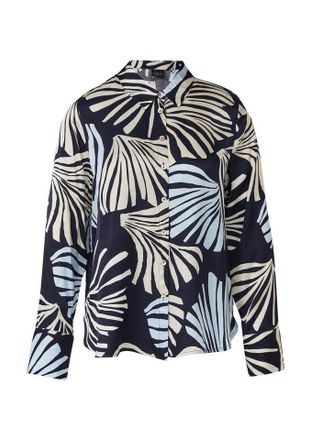 s.Oliver Langarmbluse Bluse Satinierte Viskose-Bluse mit All-over-Print und Manschetten