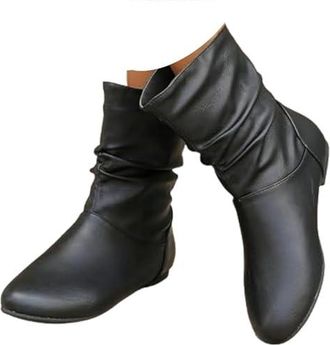 Generic Bottines pour femme - Coupe large - Imperméables - Style vintage - Soutien de la voûte plantaire - Confortables - Chaussures compensées - Antidérapant