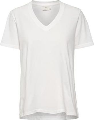 Kaffe Womens T-Shirt Short Sleeves V-Neck Regular Fit Jersey Tee Hip Length