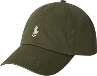 Polo Ralph Lauren Homme, Accessoires, Vert, Taille: ONE Size Cotton Hat With Embroidered Logo On The Front