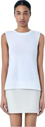 Rier Femme, Tops, Blanc, Taille: 40 FR D&eacute;bardeur en coton sans manches