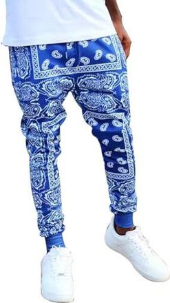 Generic Pantalon de jogging pour homme - Long - Imprim&eacute; - Pantalon de sport baggy - Pantalon de sport stretch - Avec poches - Vintage - Streetwear - Respirant