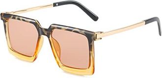 Generic Lunettes de soleil carrées tendance à grande monture 2025 pour hommes et femmes pour les vacances en plein air (couleur : G, taille : moyen)