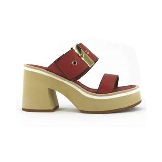 Elvio Zanon Femme, Chaussures, Rouge, Taille: 37 EU Mule en cuir
