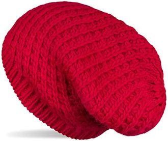 styleBREAKER Bonnet Mou en Maille &eacute;paisse, Unisexe, Bonnet tricot&eacute; dhiver 04024158, Couleur:Rouge