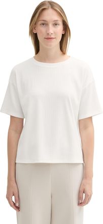 Tom Tailor Damen 1043125 Loose Fit T-Shirt mit RIPP, 10315-Whisper White, 3XL