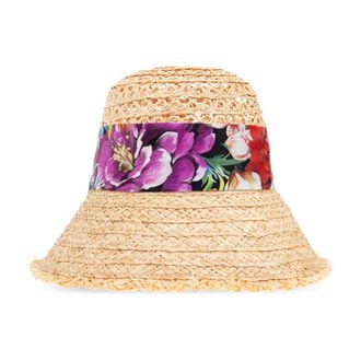 Dolce & Gabbana Femme, Accessoires, Beige, Taille: 58 CM Chapeau avec un ruban de soie
