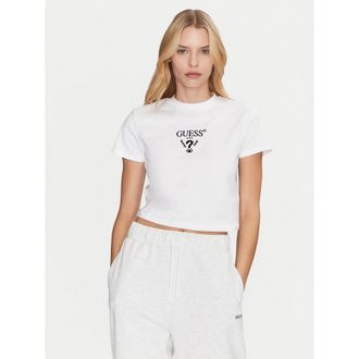 Guess T-Shirt V4YI20 KCDH1 Wei&szlig; Boxy Fit