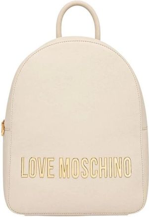 Love Moschino Femme, Sacs, Beige, Taille: ONE Size Sac &agrave; dos en poly&eacute;thyl&egrave;ne avec plusieurs compartiments et bretelles r&eacute;glables