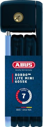 ABUS Faltschloss Bordo Lite Mini 6055/60 - Extra-leichtes Fahrradschloss aus Spezialstahl - ABUS-Sicherheitslevel 7 - 60 cm - Dunkelblau-Hellblau