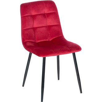 Clp Chaise de salle &agrave; manger &eacute;l&eacute;gante avec session de velours matelass&eacute; confortable diff&eacute;rentes couleurs colore : Rouge
