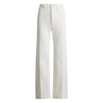 Polo Ralph Lauren Femme, Pantalons, Blanc, Taille: 32 FR Pantalons &eacute;vas&eacute;s taille haute