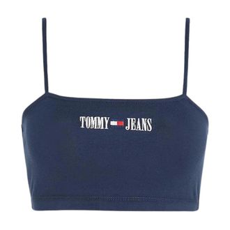 Tommy Jeans Blauer Baumwoll-Crop-Top Ultra-Archiv - - Tops - Damen - Blau - L