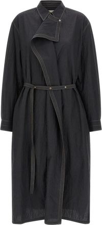 Christophe Lemaire Asymmetrisches Hemdblusenkleid - - Dresses - Damen - Grau - XS