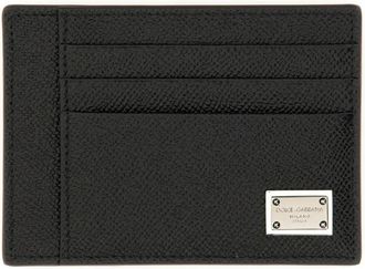Dolce & Gabbana Portemonnaies - Leather Card Holder - Gr. unisize - in Schwarz - für Damen
