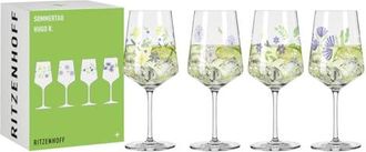 Ritzenhoff 6041007 Aperitif-Glas 500 ml - 4er-Set - Serie Sommertau - 4 Stück für Hugo - mit Made in Germany