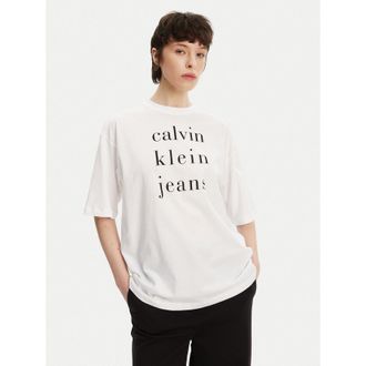 Calvin Klein Jeans T-Shirt LV047B827G Wei&szlig; Relaxed Fit
