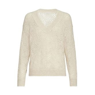 Brunello Cucinelli V-Ausschnitt Pullover - - Knitwear - Damen - Beige - L