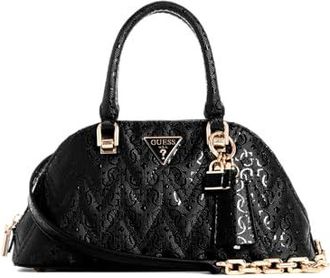 Guess Femme Adelard Dome Satchel Cartable, Noir, Taille Unique