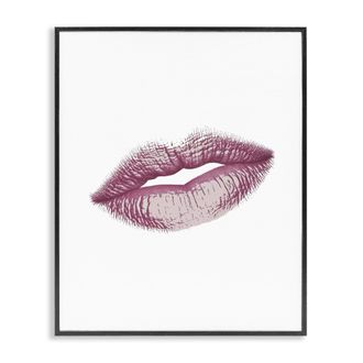 Stupell Industries Feminine Pink Lips Glam White Gerahmte Giclée-Kunst, Design von Christine Simpson Art, 76,2 x 61 cm