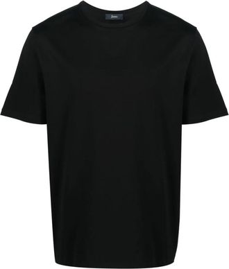 Herno Baumwoll Stretch T-shirt - - Tops - Herren - Schwarzk - 2XL