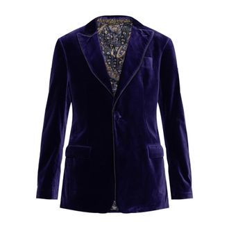 Etro Einreihiger Blazer mit kontrastierendem Futter - - Jackets - Herren - Lila - L