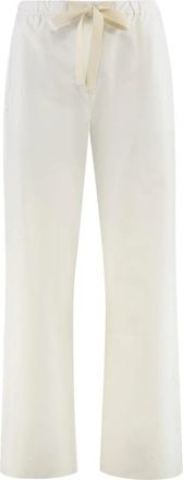 Max Mara Femme, Pantalons, Beige, Taille: 36 FR Pantalon Argento en Coton Popeline