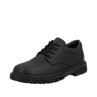 Rieker Schn&uuml;rschuh RIEKER, Herren, Gr. 44, schwarz, Glattleder, unifarben, Schuhe Schn&uuml;rschuh, Halbschuh, Basic-Schn&uuml;rer, mit Profilsohle und Lederinnensohle
