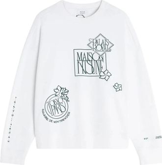 Maison Kitsun&eacute; Homme, Sweatshirts et sweats &agrave; capuche, Blanc, Taille: M Fox Head Regular SweaT-shirt
