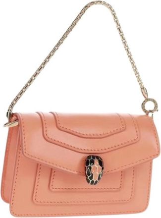 Bulgari Pre-owned Cuir porte-cls - Femme - Pre-owned - Orange - Taille: ONE Size