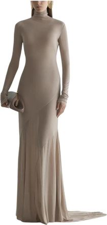 MUGLER Femme, Robes, Gris, Taille: 36 FR Robe fourreau sans manches en satin Duchesse longueur genou