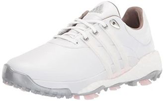 adidas Womens TOUR360 22 Golf Shoes, Footwear White/Footwear White/Almost Pink, 7.5