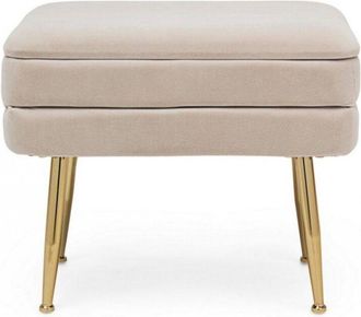 BIZZOTTO Einzelbank mit Stauraum Pavlina Beige mit Samteffekt