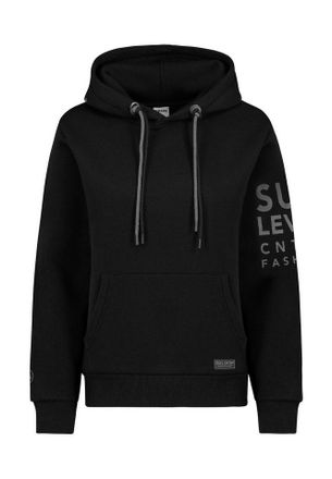 Sublevel Kapuzenpullover Damen Hoodie mit auff&auml;lligen Prints auf &Auml;rmel und Sweater, Kapuzensweatshirt mit K&auml;ngurutasche, mit Kapuze
