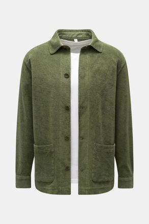 04651/ Herren - Frottee-Overshirt Terry Jacket oliv
