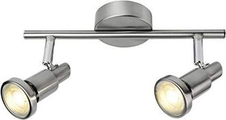 Brilliant lampe Ryan LED spot tube 2 lampes fer/chrome | 2x LED-PAR51, GU10, 5W lampes à réflecteur LED incluses, (380lm, 3000K) | Échelle A ++ à E | Têtes pivo