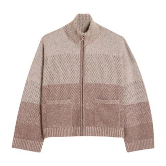 Holzweiler Burgunder Strickjacke mit Rei&szlig;verschluss - - Knitwear - Damen - Braun - M