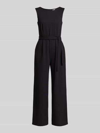 Jake*s Jumpsuit aus Viskose-Mix mit Bindeg&uuml;rtel