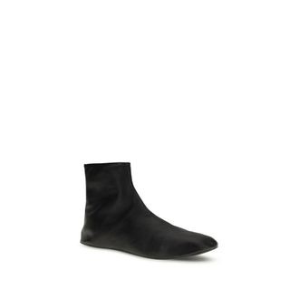 The Row Womens Black Lamb Ovis Aries Ankle Boots