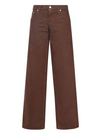 Stella McCartney Jambe large d&eacute;lav&eacute;e marron